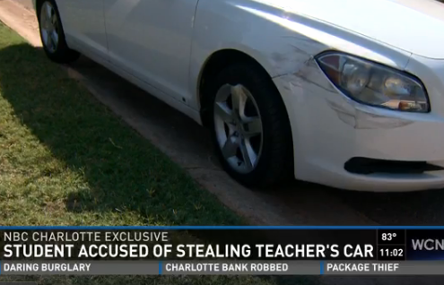 11-year-old charged with stealing teacher's car from school parking lot