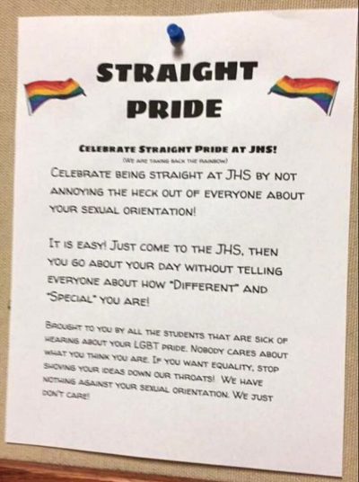 School administrators don't have much tolerance for student's 'straight ...